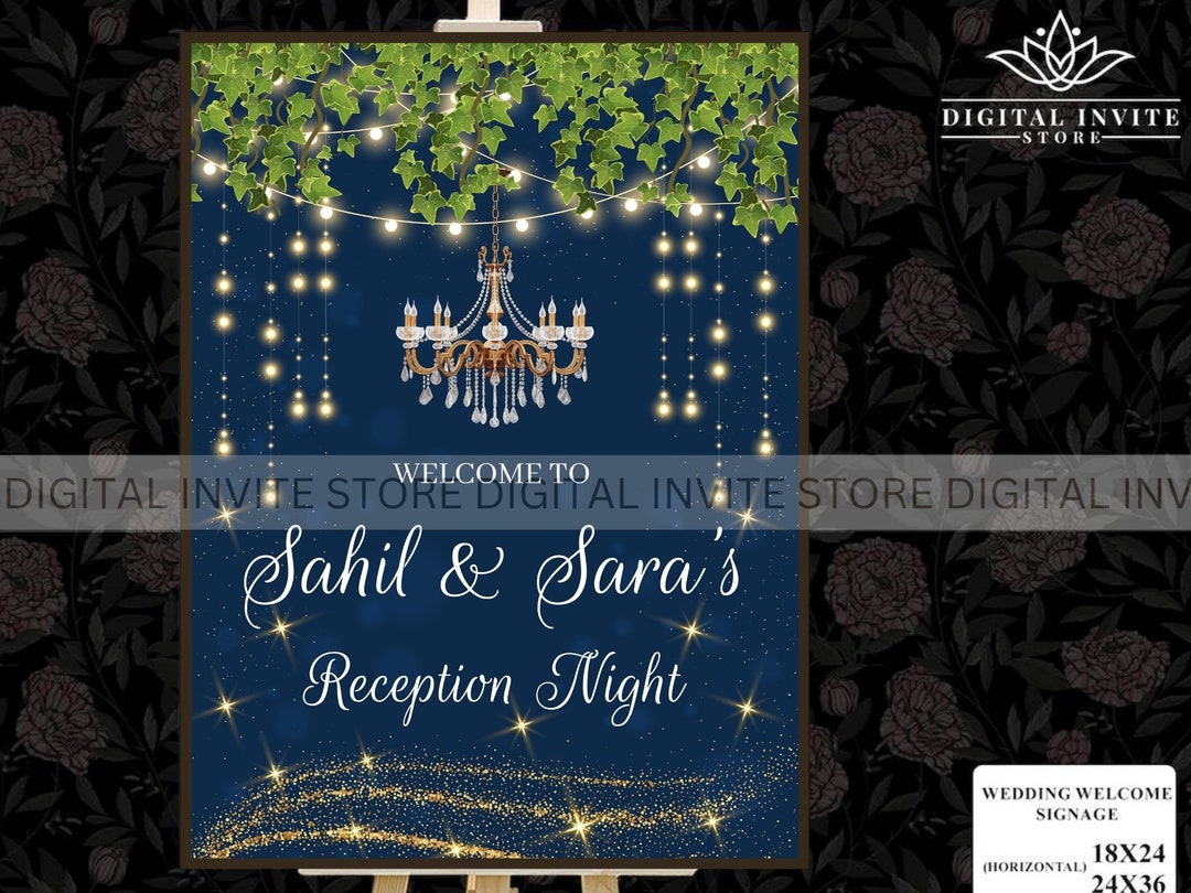 Teal Blue Reception Signs, Indian Reception Decor Signs, Reception ...