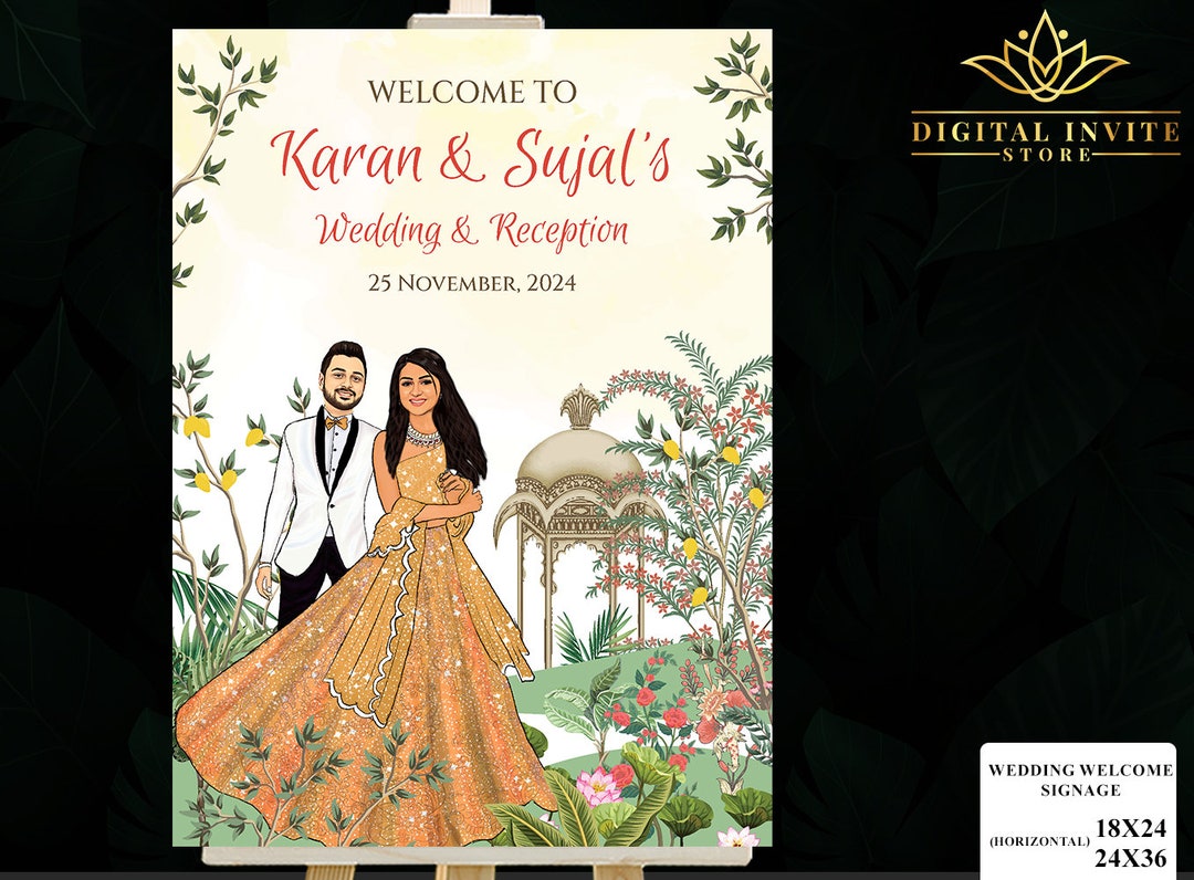 Gold Theme Reception Welcome Signages Welcome to Our - Etsy