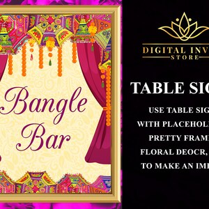 Bangle Station Signs, Bindi Station Sign Bangle Bar Sign Mehndi ...