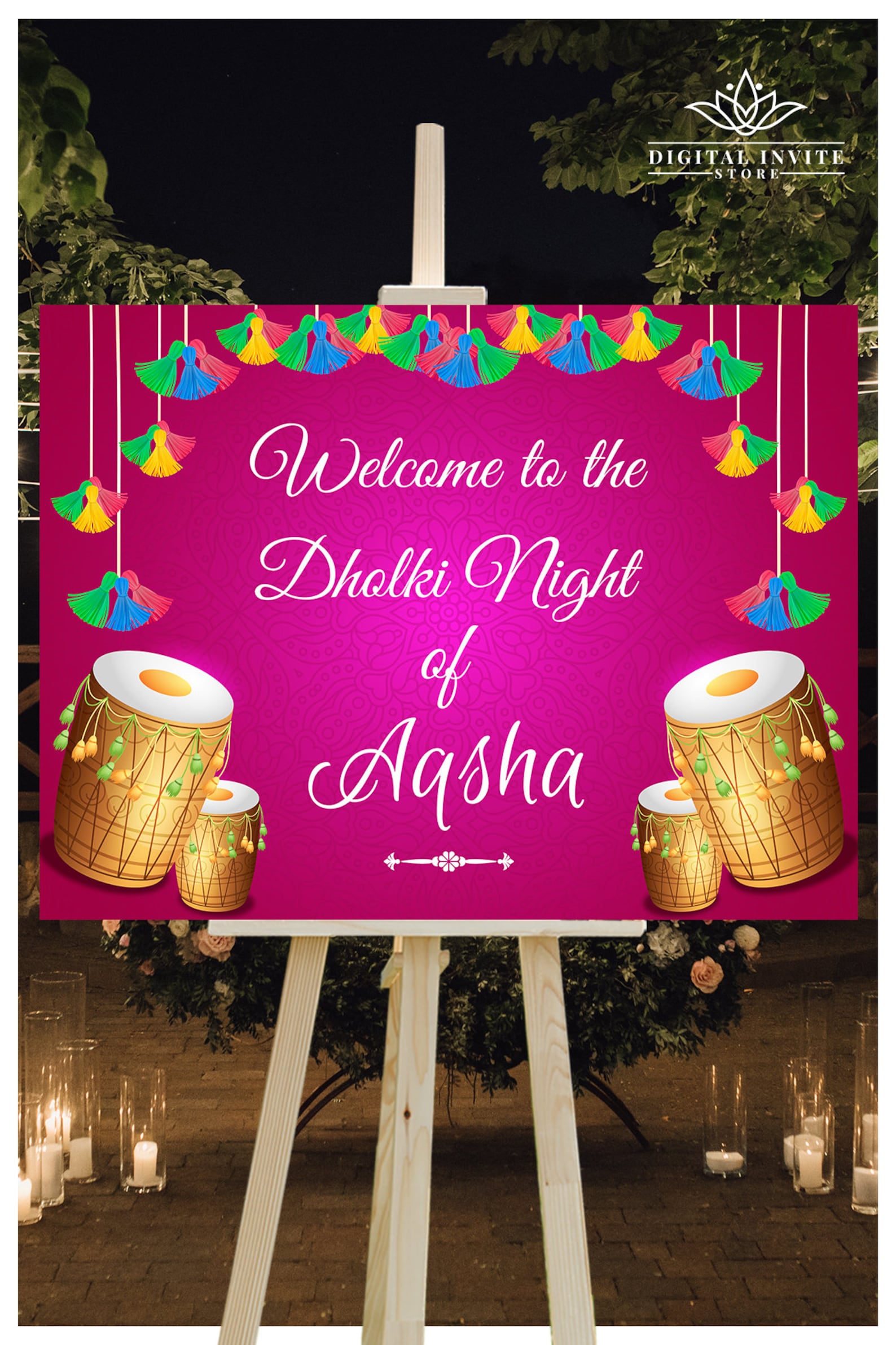 Muslim Dholak Night Signs & Dholki Night Signages Dholki | Etsy