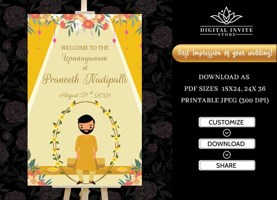 Indian Haldi Decor Entry Sign Board Groom's Haldi & Pithi | Etsy