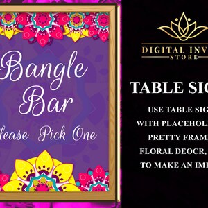Bangle Station Signs, Mehndi Decoration Bindi Bar Sign, Bindi Station ...