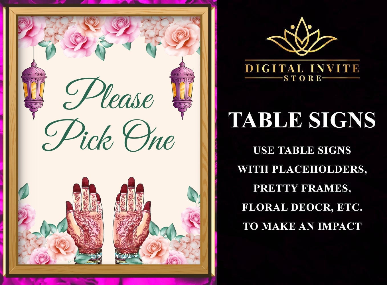 Please Pick One Indian Wedding Decor, Henna Station Signs & Mehndi ...