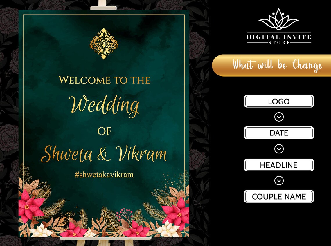 Indian Wedding Signage Board Hindu Wedding Welcome Signs | Etsy