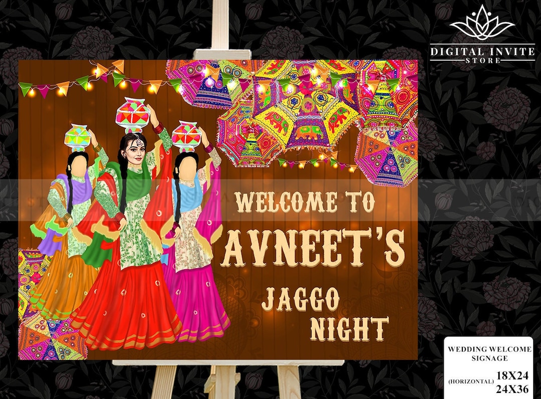 Jaggo Welcome Signage as Punjabi Wedding Decor Signages, Welcome to My ...