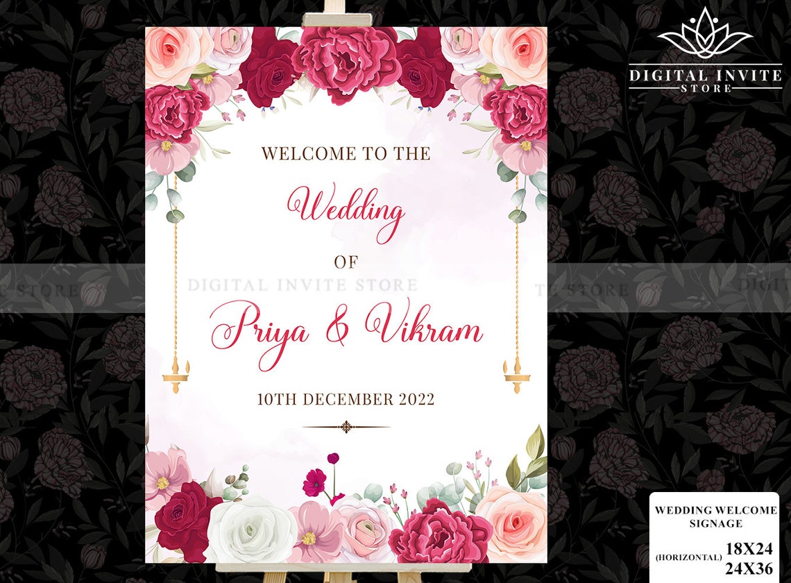 Indian Wedding Signage Board Hindu Wedding Welcome Signs - Etsy