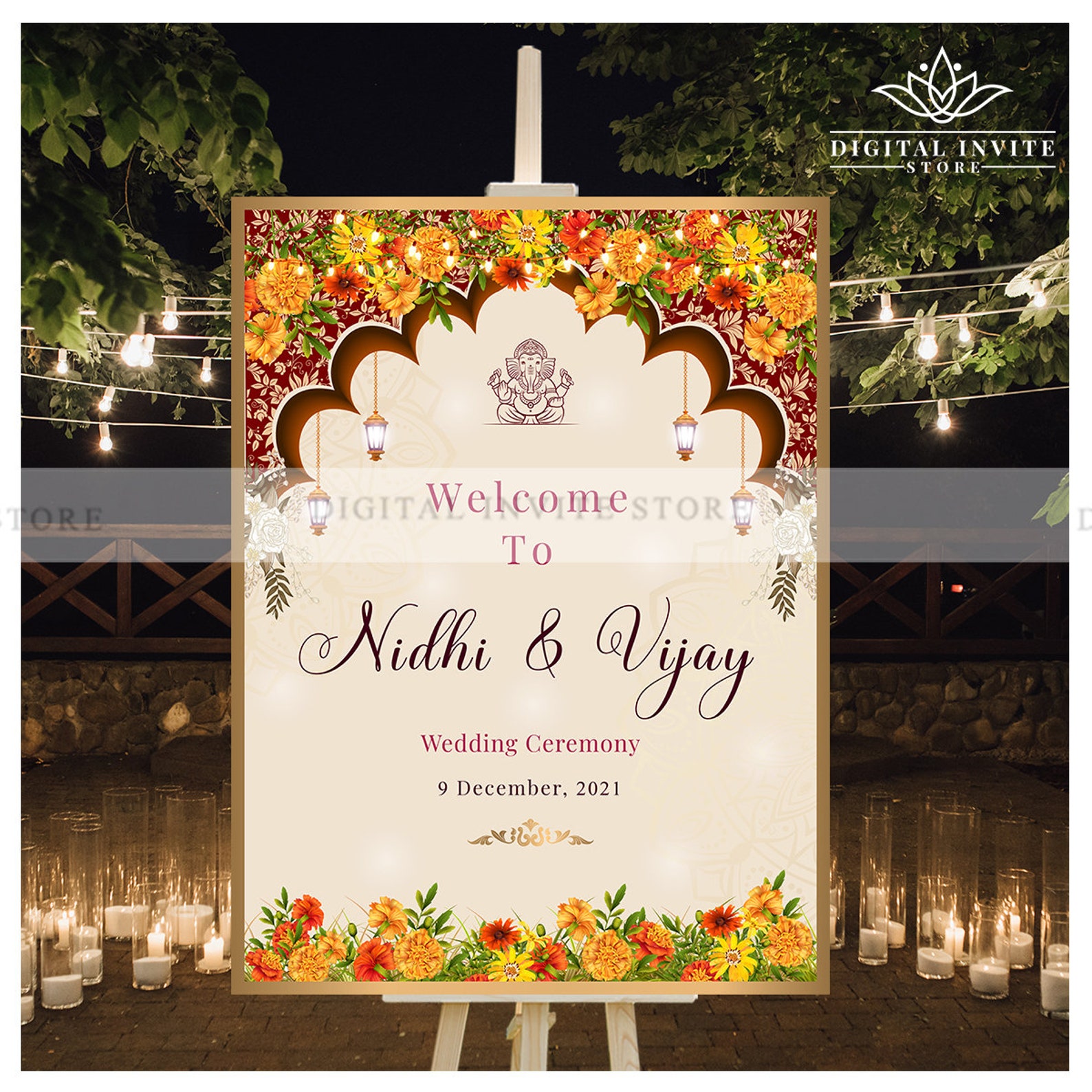 Indian Wedding Signage Board Hindu Wedding Welcome Signs - Etsy