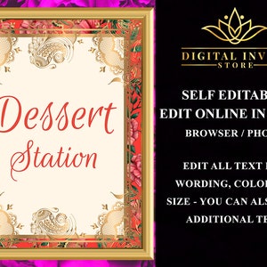 Dessert Station Signs, Desi Food Station Signs, Wedding Decor Indian ...