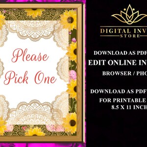 Please Pick One Indian Wedding Decor, Bangle Station Sign & Mehndi ...