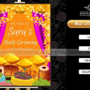 Haldi Welcome Signages, Haldi Ceremony Signs & Pithi Signages, Indian ...