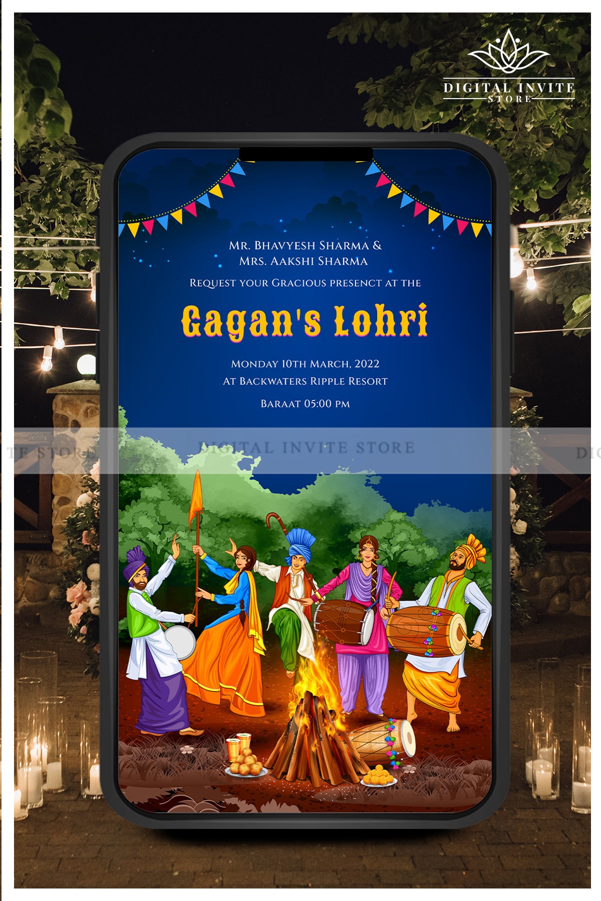 Lohri Party Invite Lohri Invite Card Lohri Night Invites - Etsy