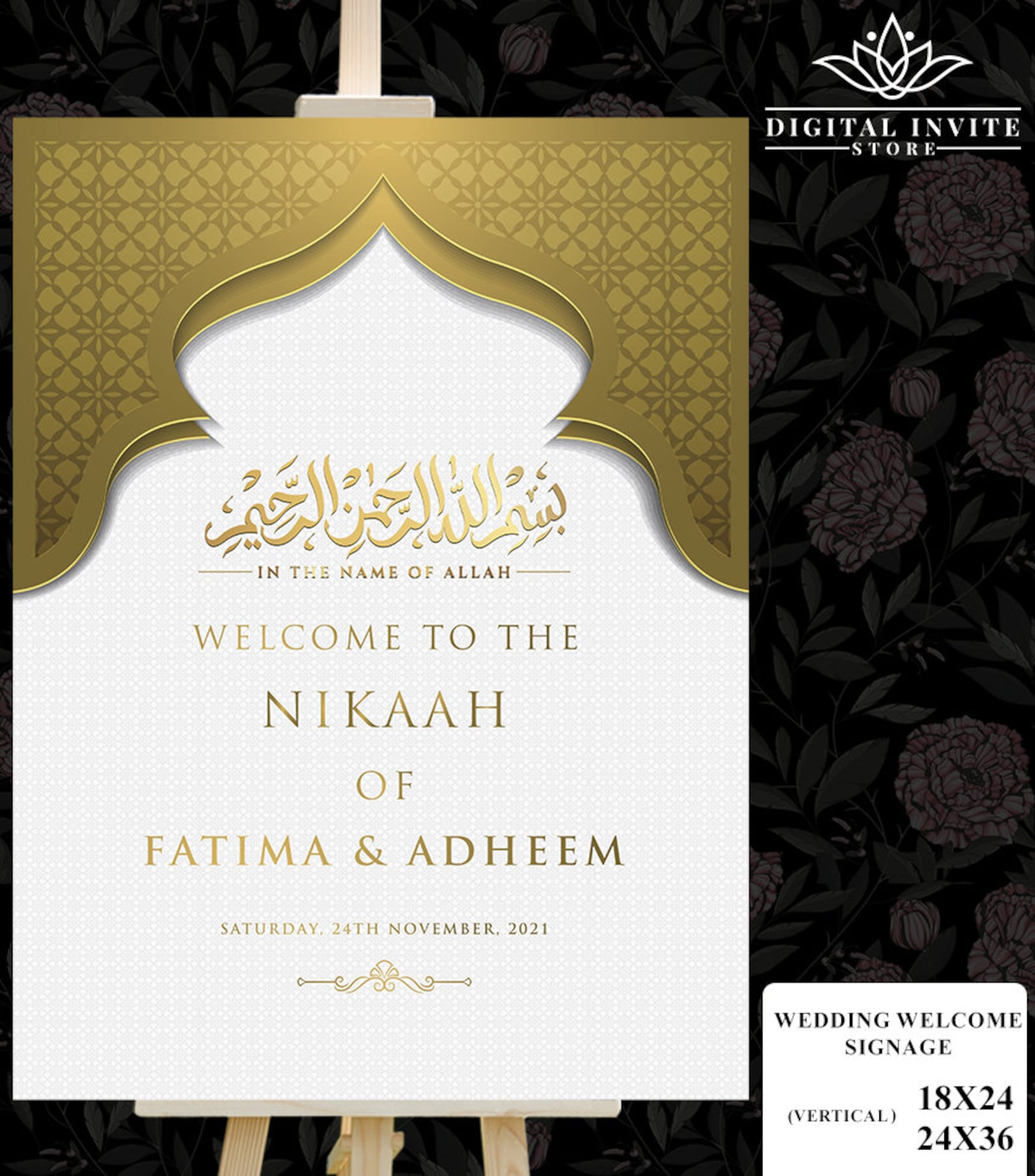 Muslim Wedding Welcome Signs Nikaah Welcome Signage Board | Etsy