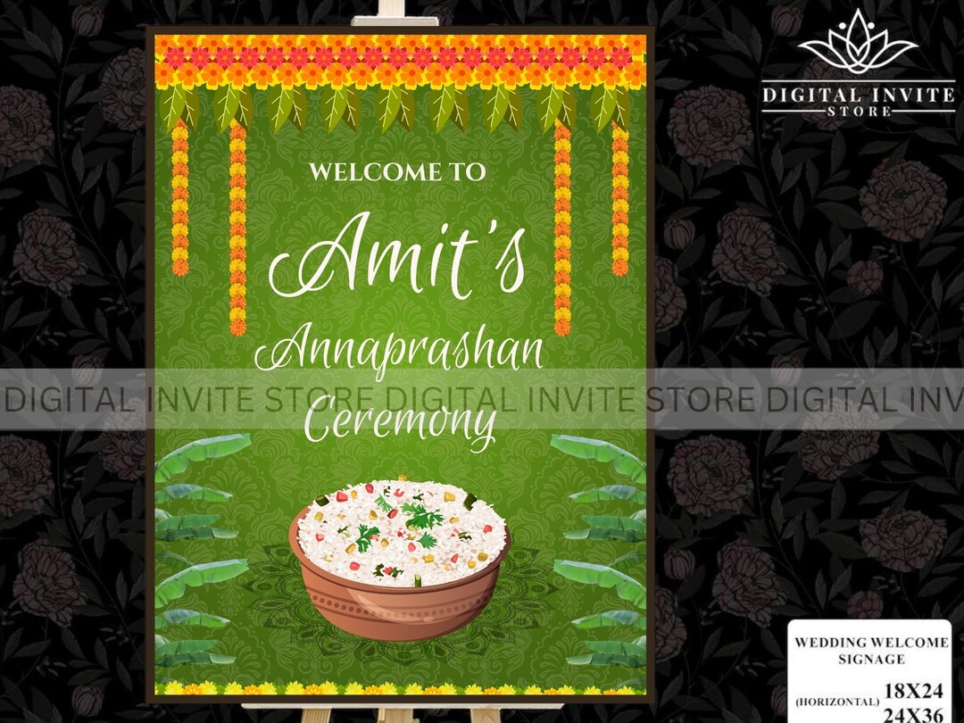 First Rice Feeding Sign & Rice Ceremony Sign, Annaprashan Sign as ...