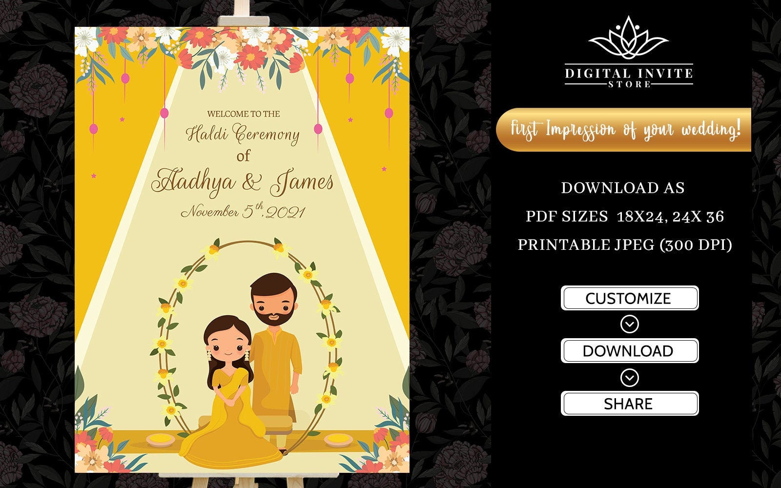 Indian Haldi Decor Entry Sign Board Haldi Ceremony Welcome | Etsy India