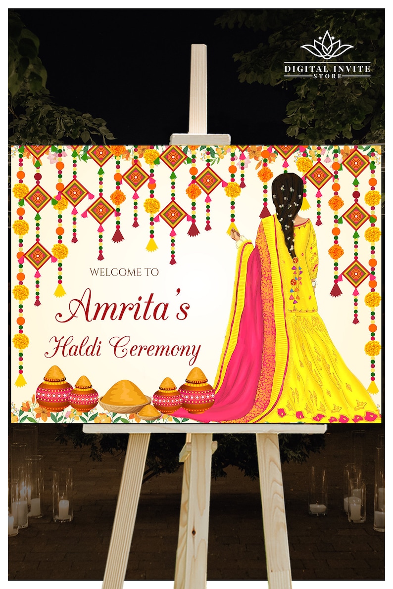 Haldi Ceremony Welcome Signs Maiyan Signages Bride Haldi - Etsy