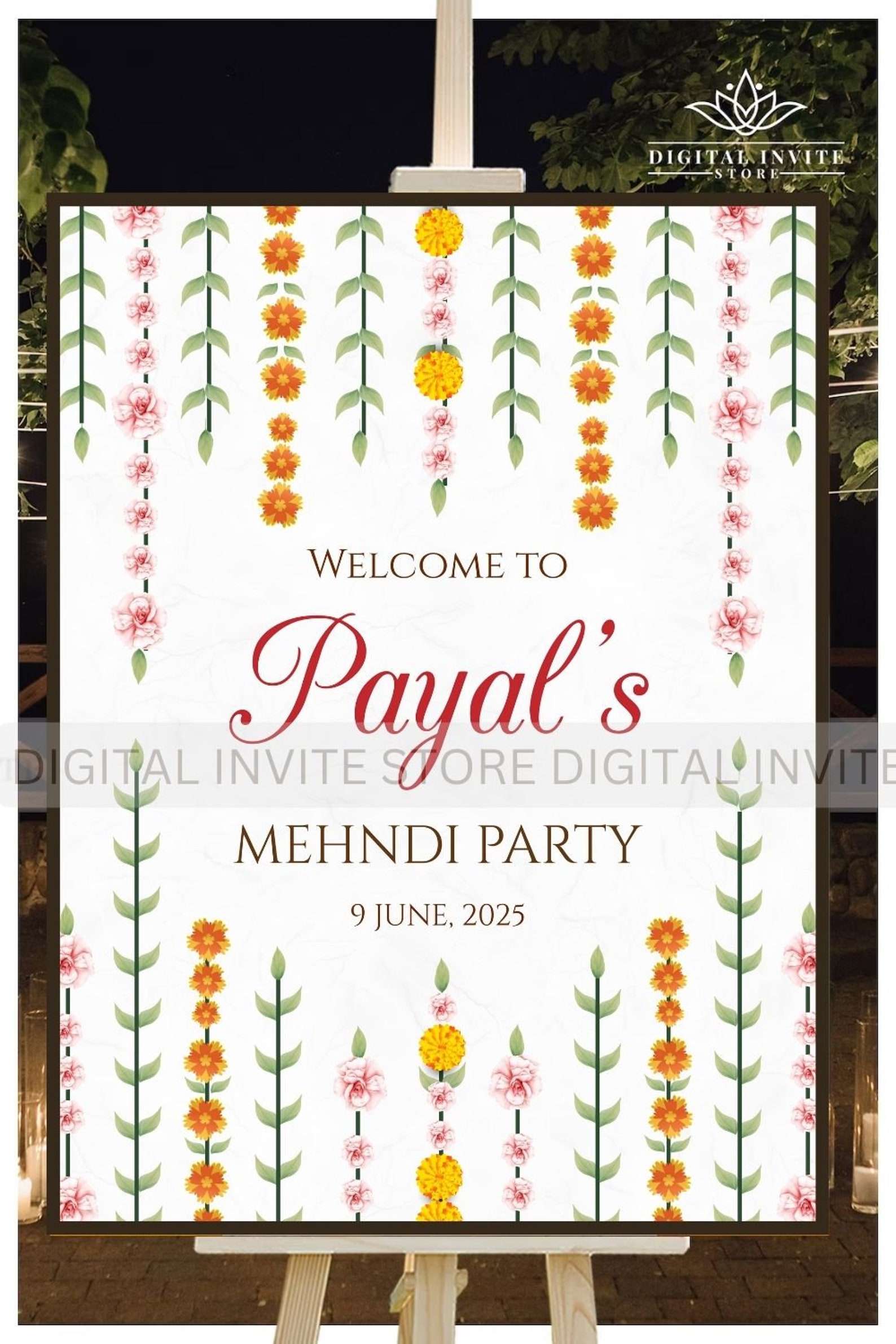 Mehendi Welcome Signage Board, Mehndi Signs Desi Decor, Indian Decor ...