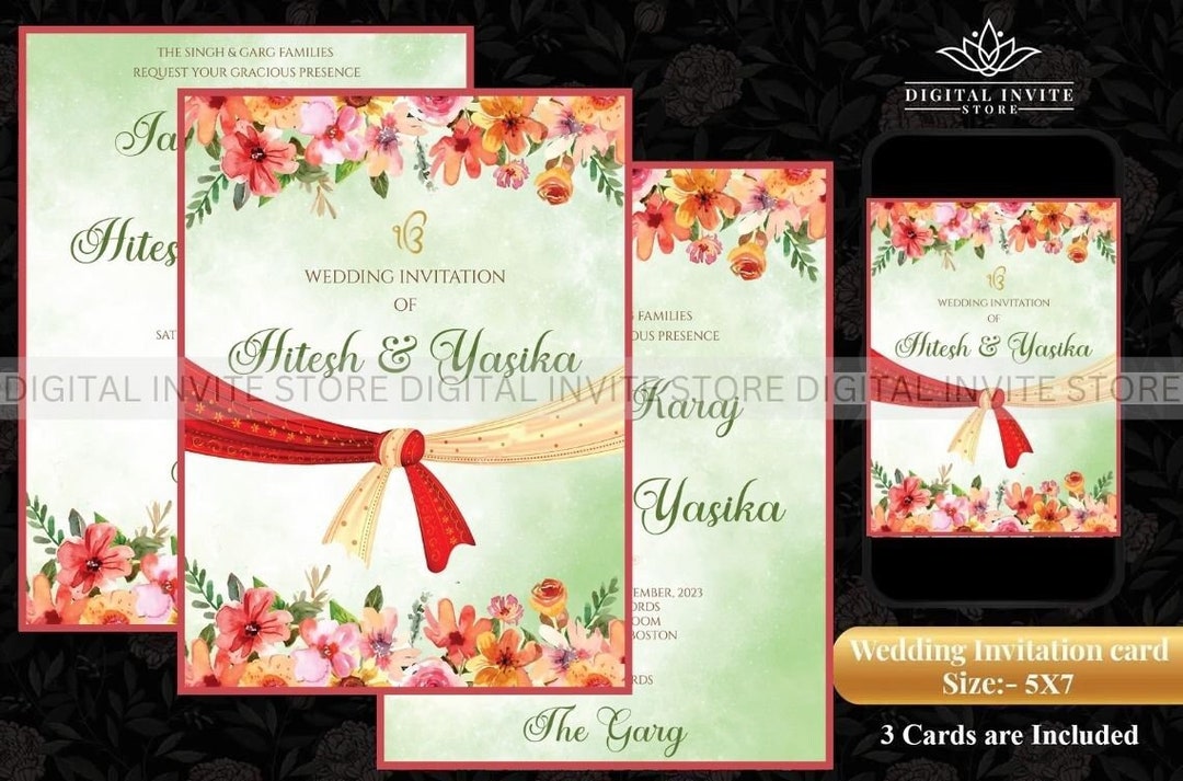 Punjabi Invitations Sikh Wedding Cards, Anand Karaj Invitations & Sikh ...
