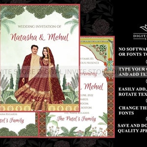 Indian Wedding Digital Invite as Indian Wedding Invitation, Indian ...