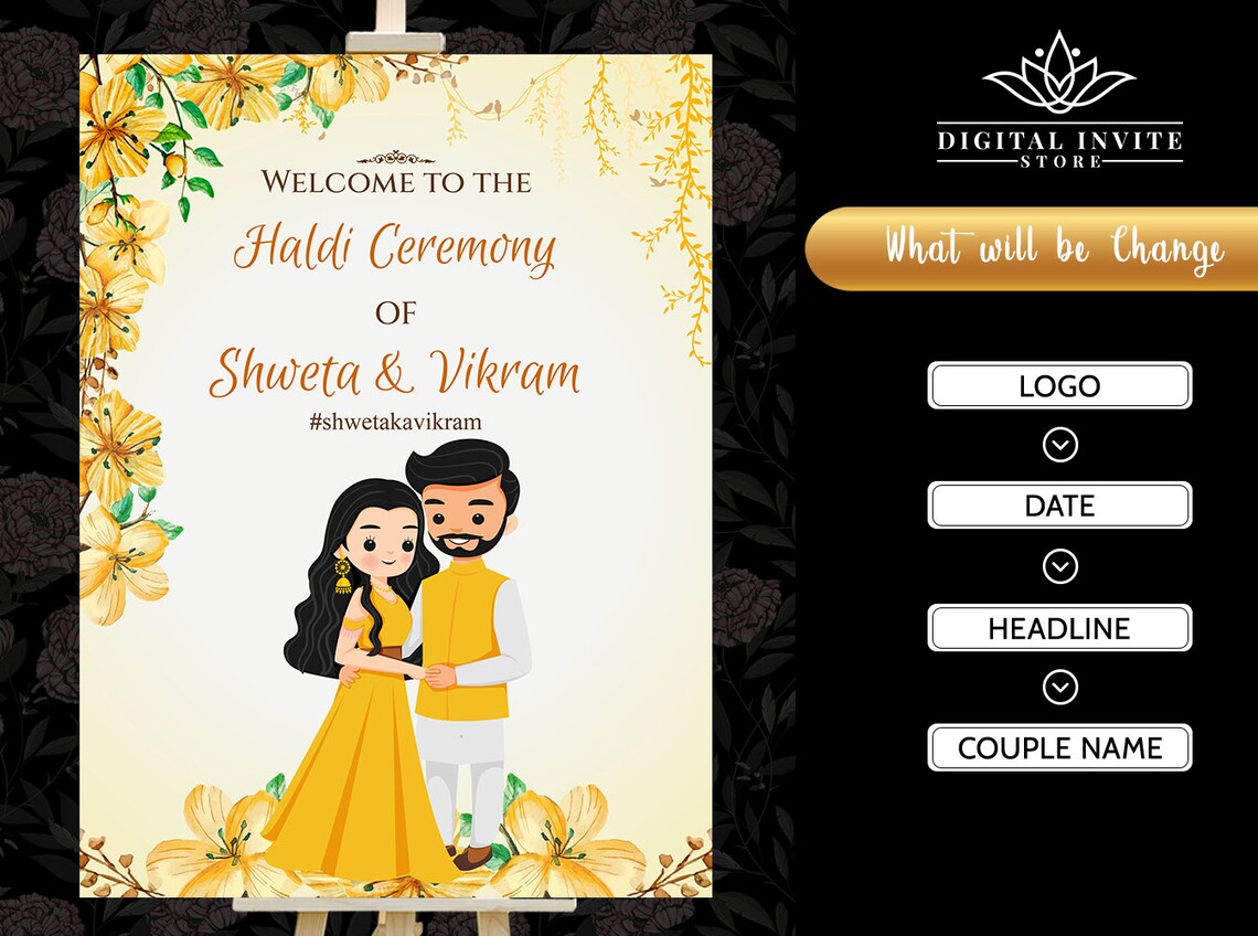 Haldi Signages as Haldi Welcome Signs Haldi Ceremony Signs & - Etsy