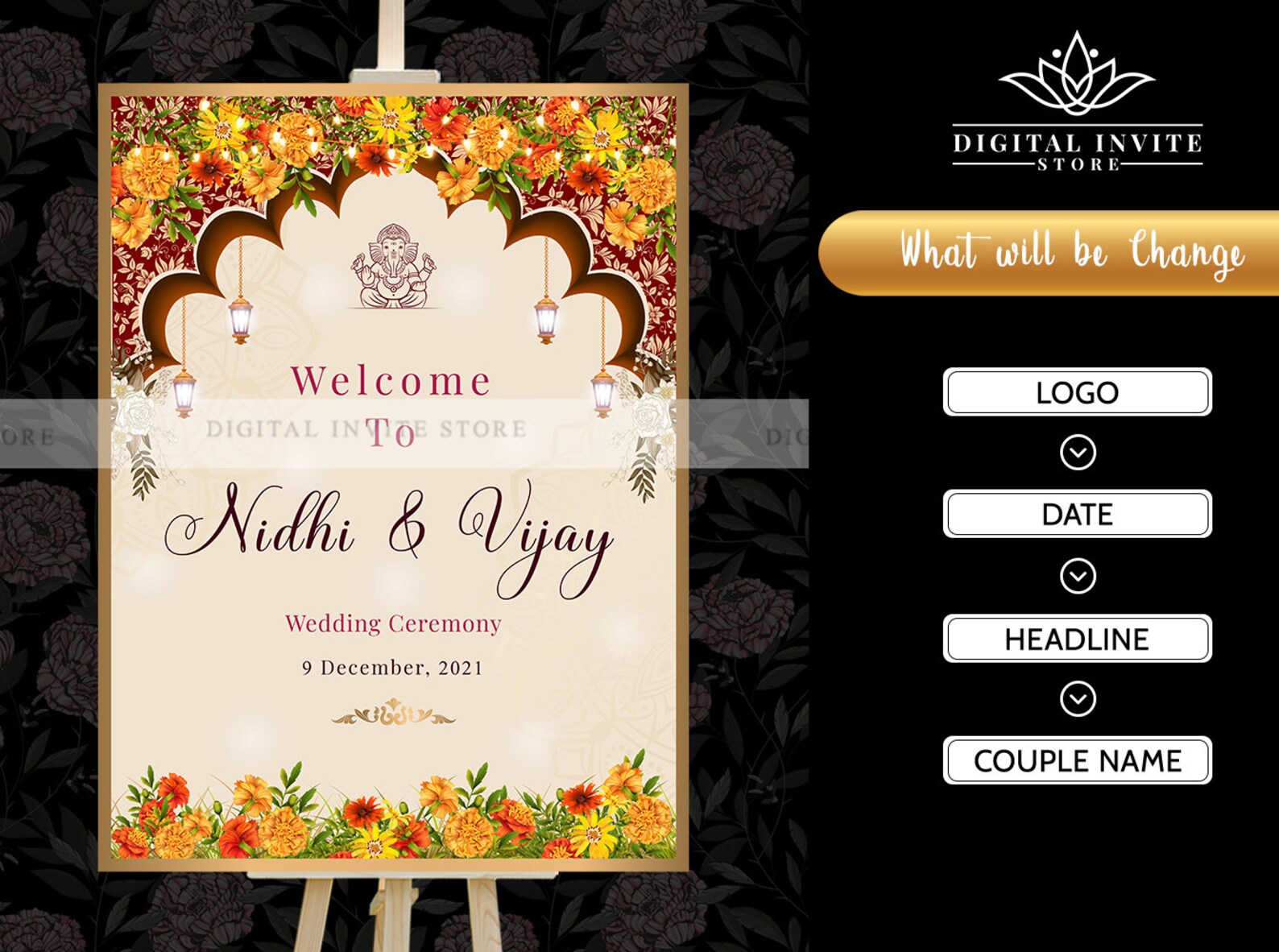 Indian Wedding Signage Board Hindu Wedding Welcome Signs - Etsy