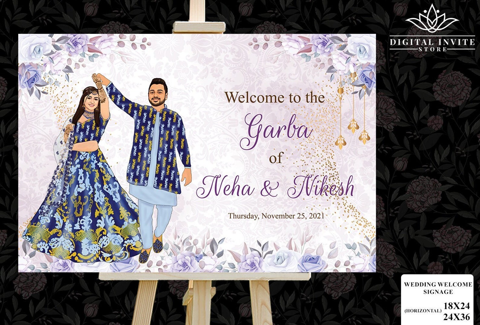 Garba Night Signages Sangeet Welcome Signs Welcome to Our | Etsy