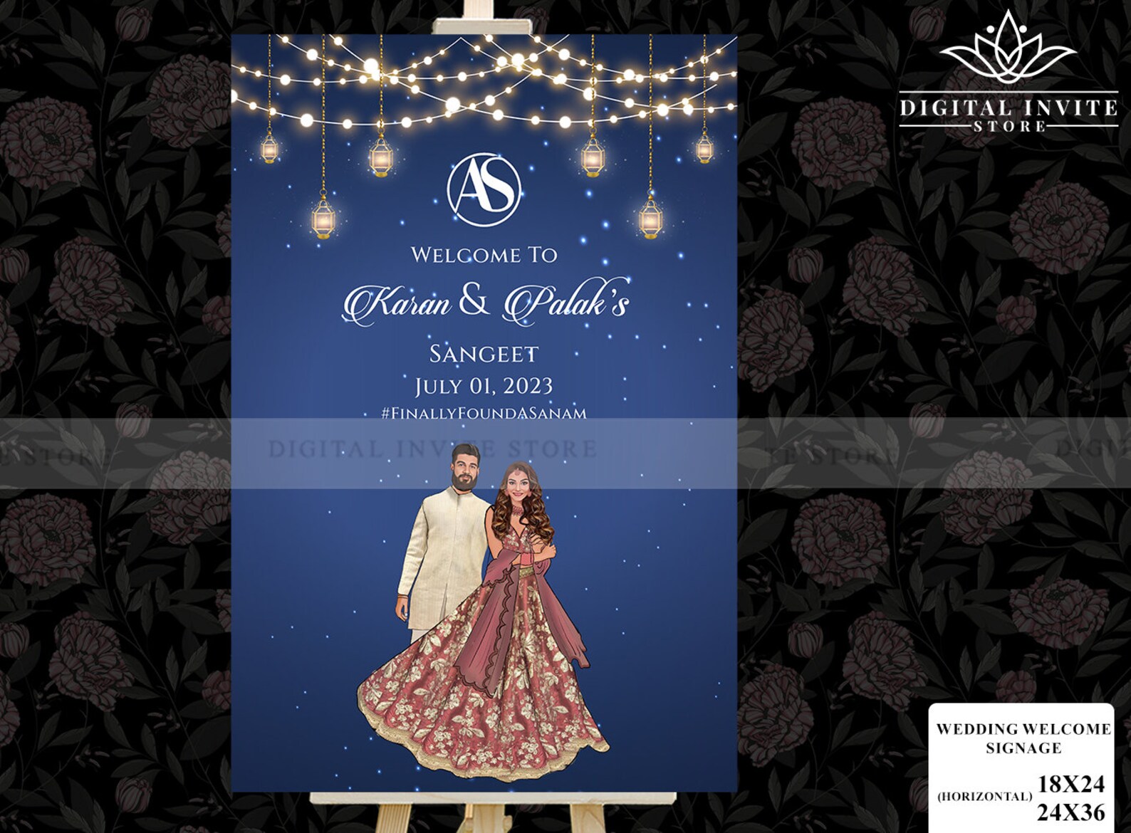 Welcome to Our Sangeet Signage as Custom Portrait Sangeet - Etsy