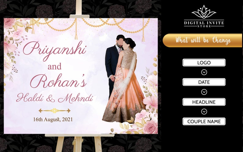 Hindu Welcome Signage Indian Wedding Ceremony Sign Punjabi - Etsy