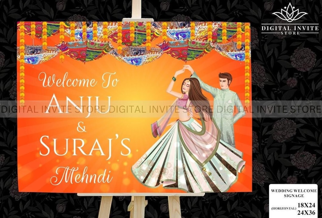 Henna Signage Board as Mehndi Signages, Punjabi Bride Mehendi Welcome ...