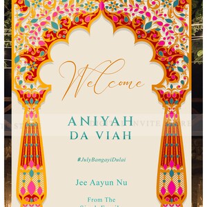 Punjabi Home Welcome Signs as Sikh Wedding Welcome Signage Board, Jee ...
