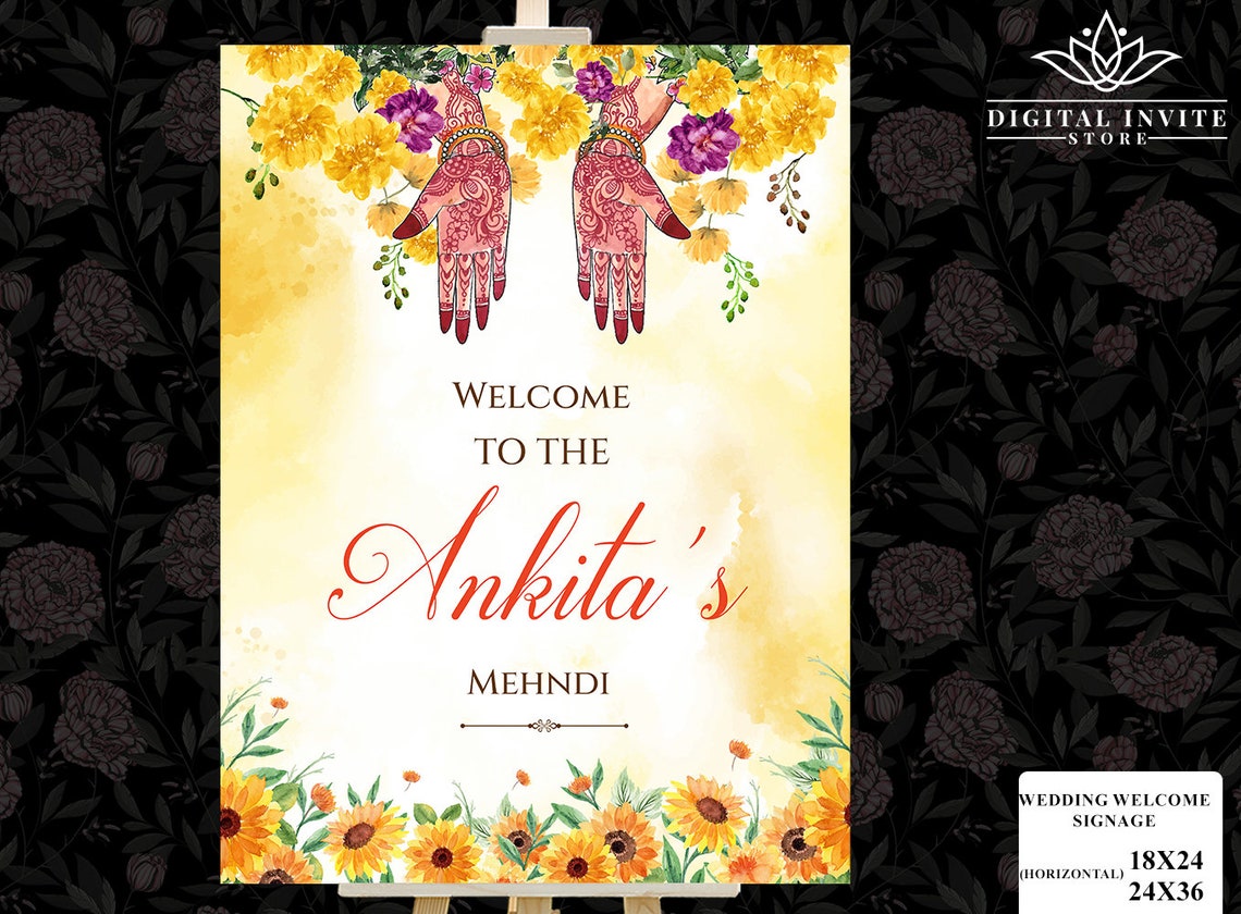Hand Mehndi Design Signs Desi Decor Indian Decor Sign Mendhi - Etsy
