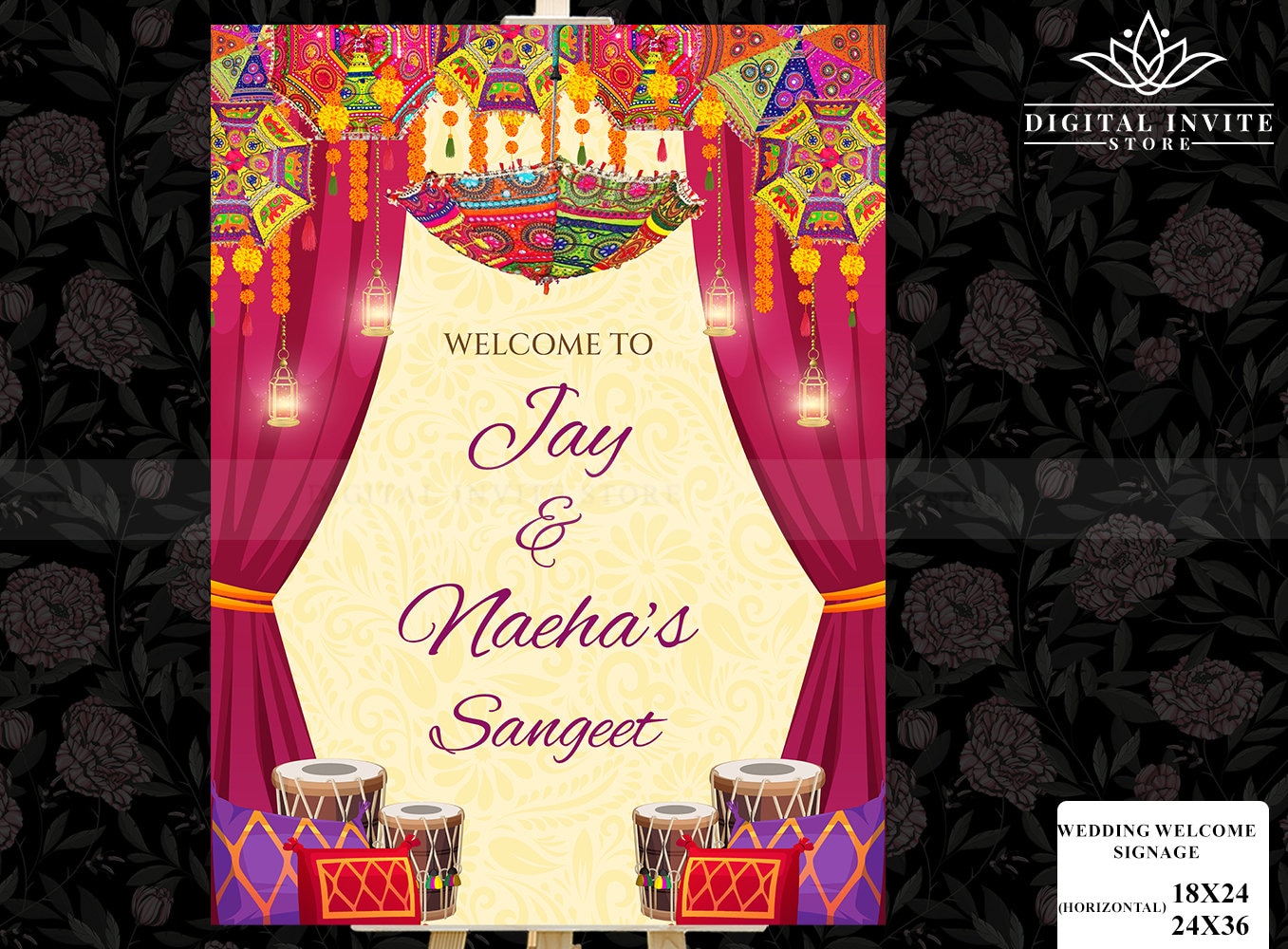 Sangeet Party Signages Sangeet Ceremony Welcome Signs Floral - Etsy