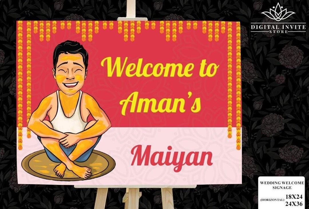 Buy Groom Mayian Party Welcome Signs, Maiyan Ceremony Welcome Signs ...