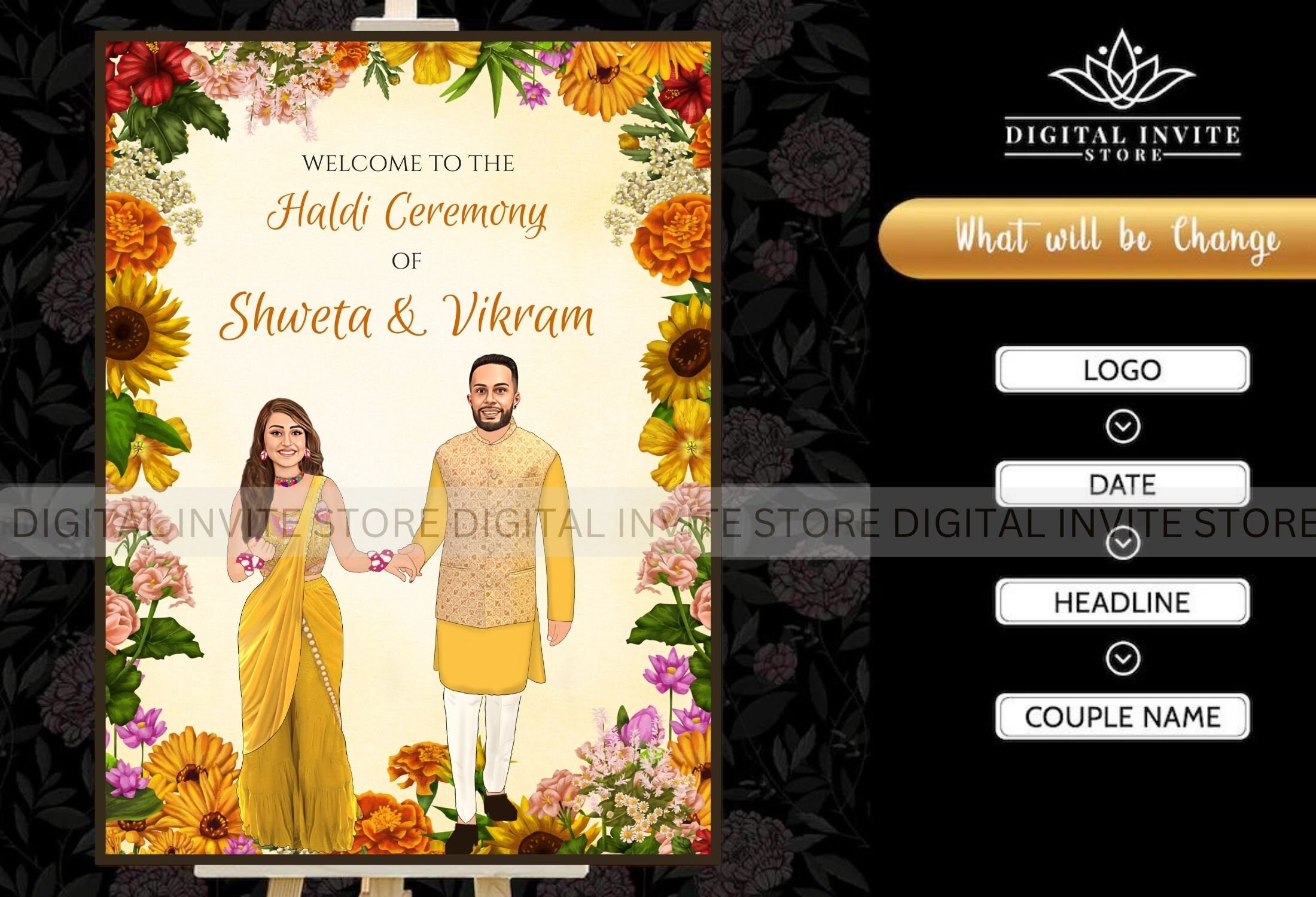 Haldi Welcome Signages as Haldi Signs, Haldi Ceremony Signs & Pithi ...