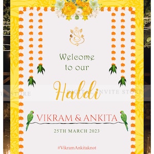 Haldi Signage Board, Haldi Welcome Signage, Indian Haldi Decor Entry ...