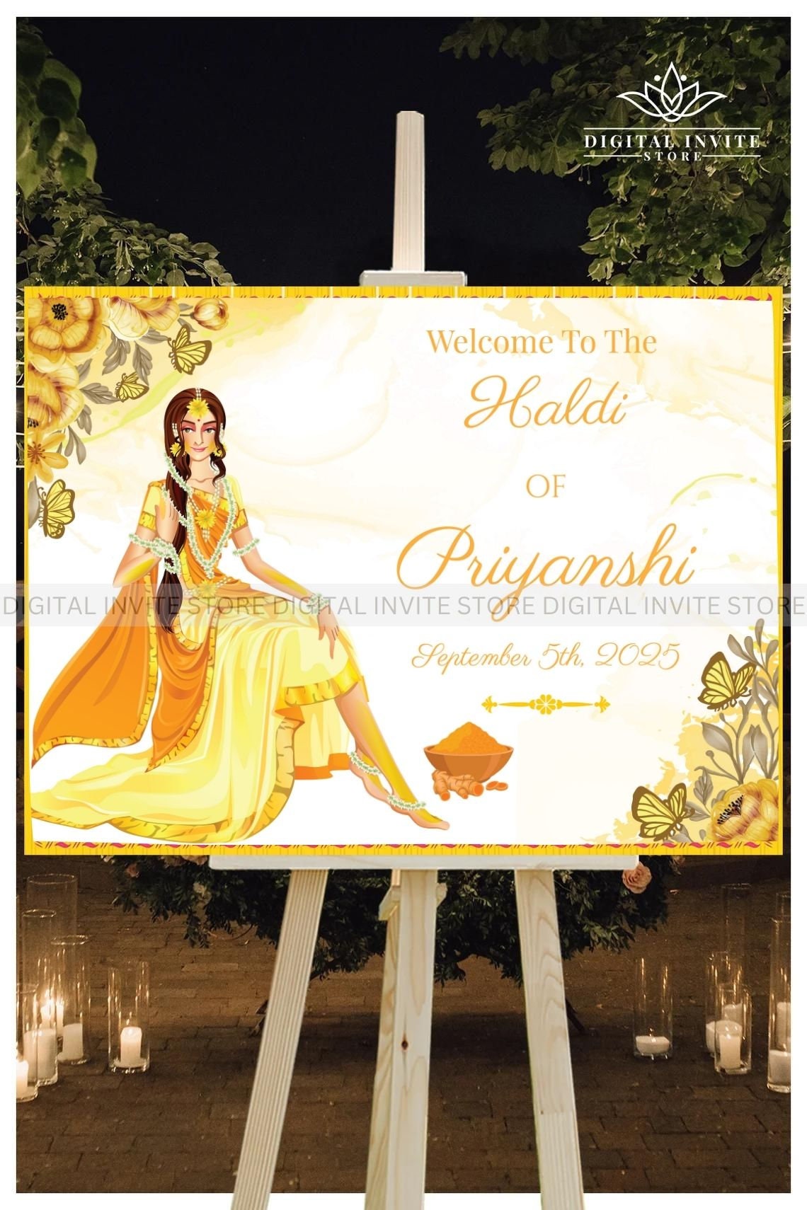 Haldi Ceremony Welcome Signs, Haldi Ceremony Signages, Indian Haldi ...