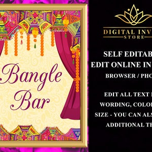 Bangle Station Signs, Bindi Station Sign Bangle Bar Sign Mehndi ...