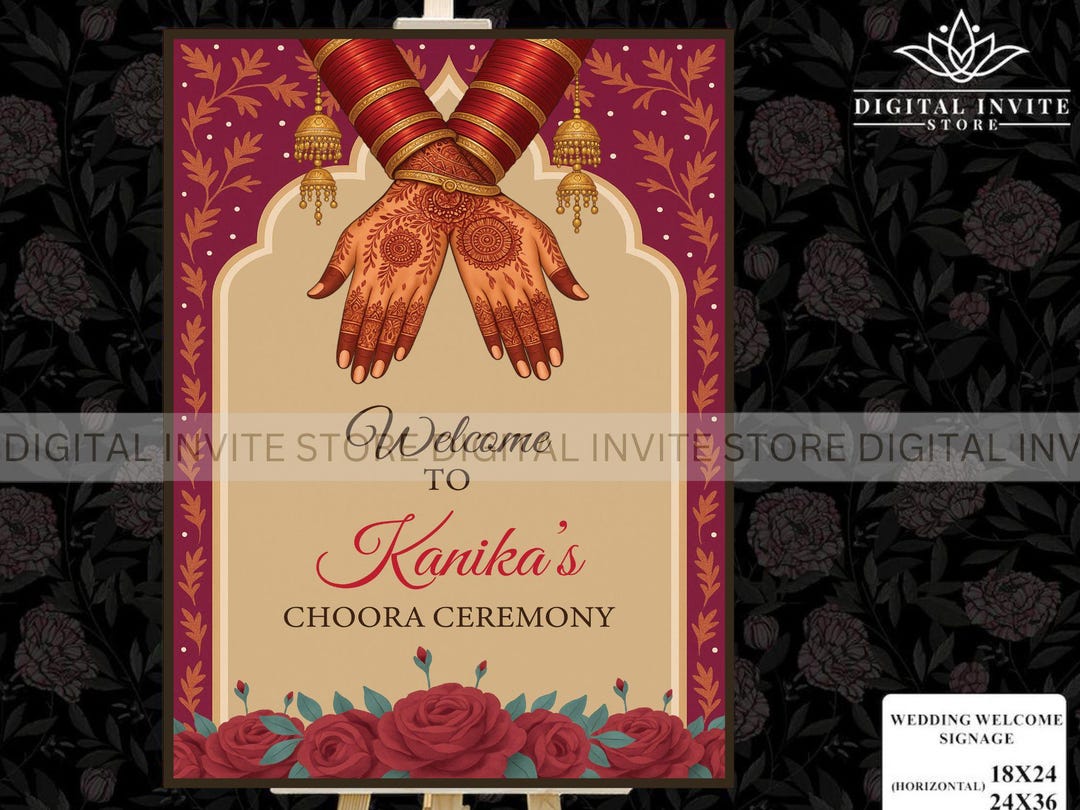 Choora Ceremony as Sikh Wedding Signs, Punjabi Wedding Choora Signage ...
