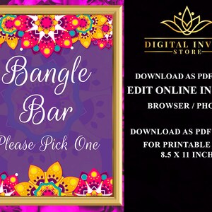 Bangle Station Signs, Mehndi Decoration Bindi Bar Sign, Bindi Station ...