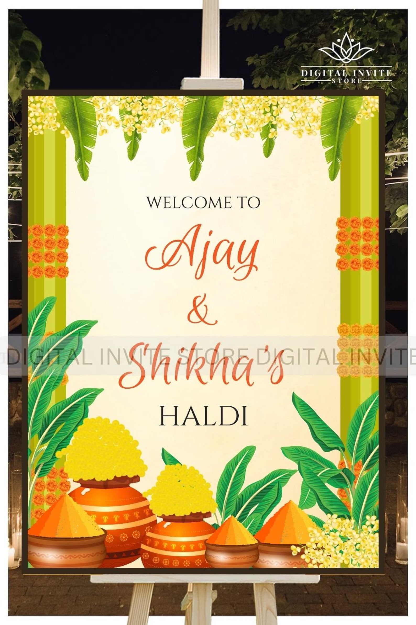 Indian Haldi Decor Entry Sign Board, Haldi Party Welcome Signs, Haldi ...