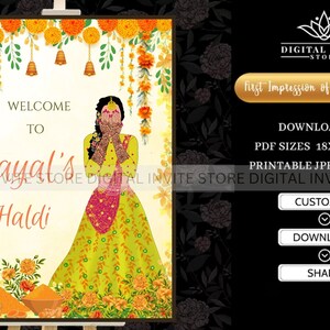 Bride's Haldi Welcome Signages, Haldi Ceremony Signs & Pithi Signages ...
