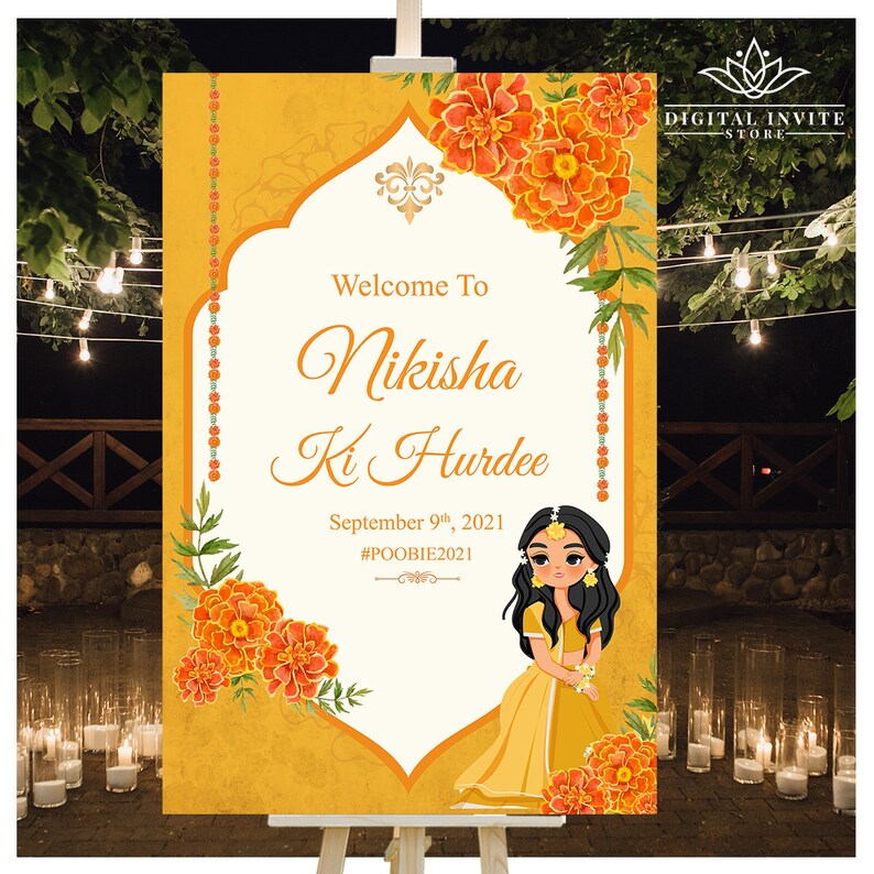 Haldi Signage Board Gaye Holud Welcome Signage Indian Haldi | Etsy
