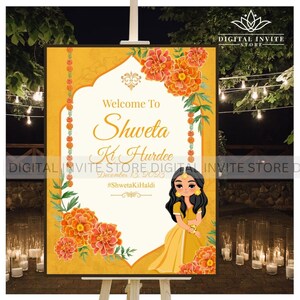 Haldi Signage Board, Gaye Holud Welcome Signage, Indian Haldi Decor ...