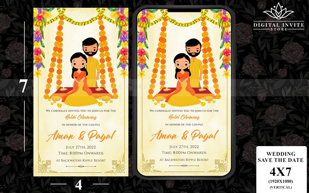 Digital Haldi Save the Date Haldi Fun Electronic Invitation, Haldi Save ...