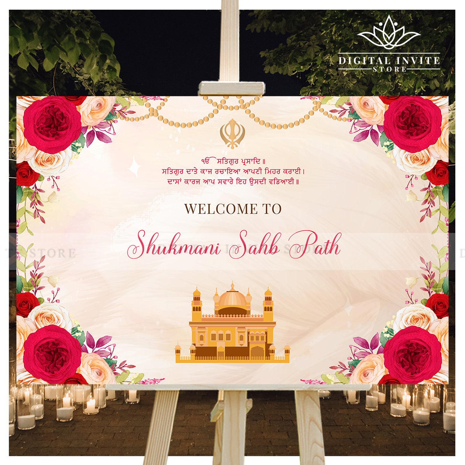 Sukhmani Sahib Path Welcome Signs Sikh Wedding Signs as - Etsy