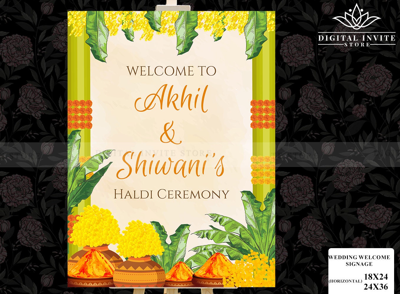 Indian Haldi Decor Entry Sign Board Haldi Party Welcome - Etsy