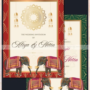 Hindu Wedding Cards Set Indian Wedding Digital Invites - Etsy