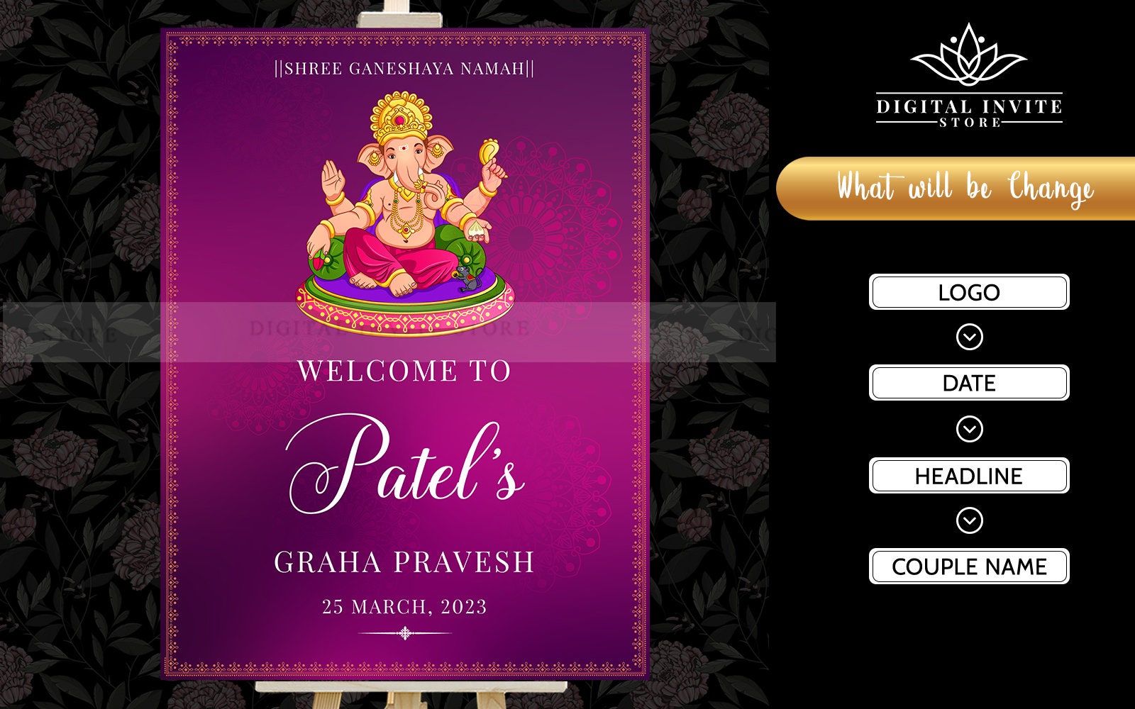 Graha Pravesh Signages as Ganesh Puja Welcome Ganesha Wedding - Etsy