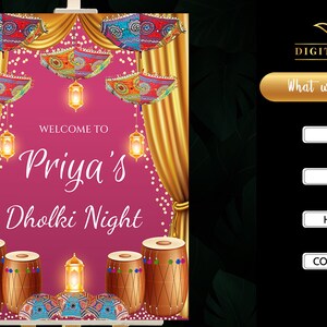 Pakistani Dholki Signs With Umbrella Theme, Muslim Dholak Night Sign ...