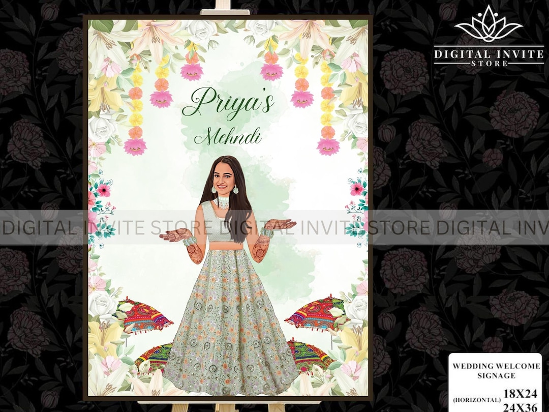 Henna Signage Board as Mehndi Signage, Bridal Welcome Signs Henna as ...