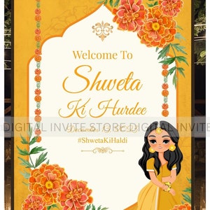 Haldi Signage Board, Gaye Holud Welcome Signage, Indian Haldi Decor ...